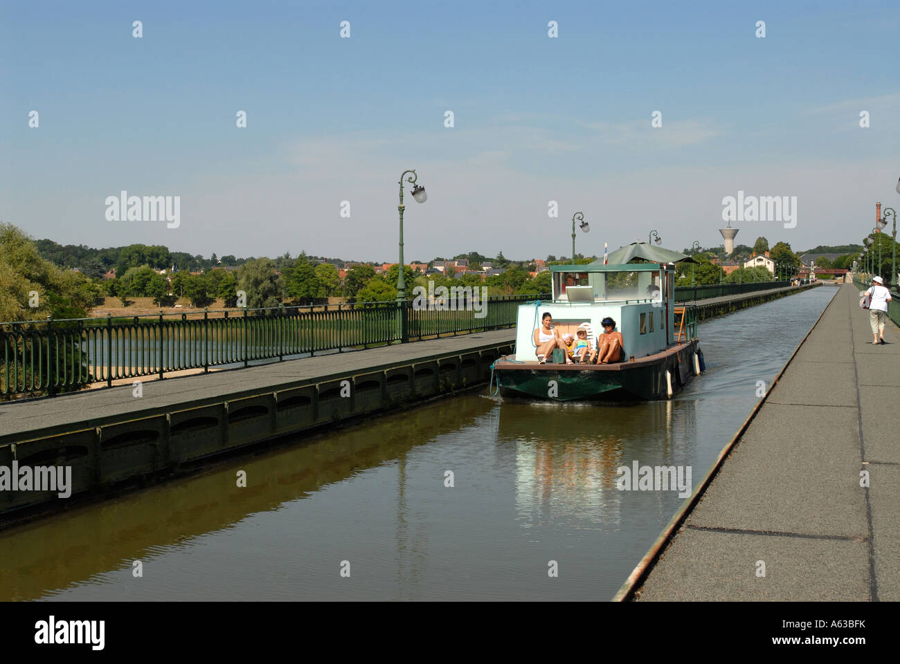Boating on canal bridge, Briare, France Stock Photo - Alamy