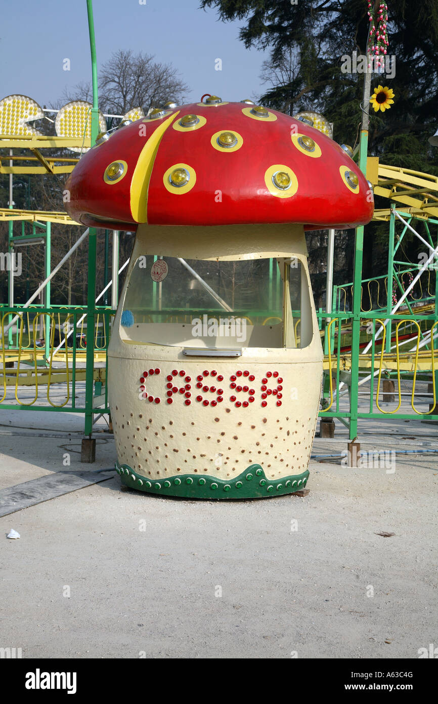 Closed booth in an amusement park in Milano, milan, outdoor, Italy ...