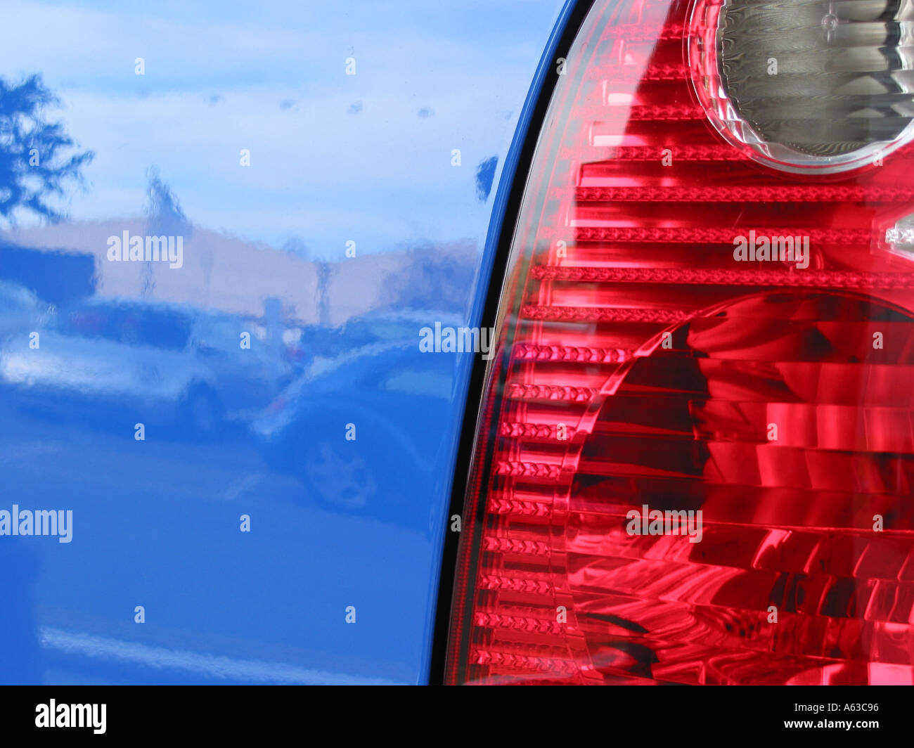New and Used Car Sales Reflection in Forecourt Stock Photo - Alamy