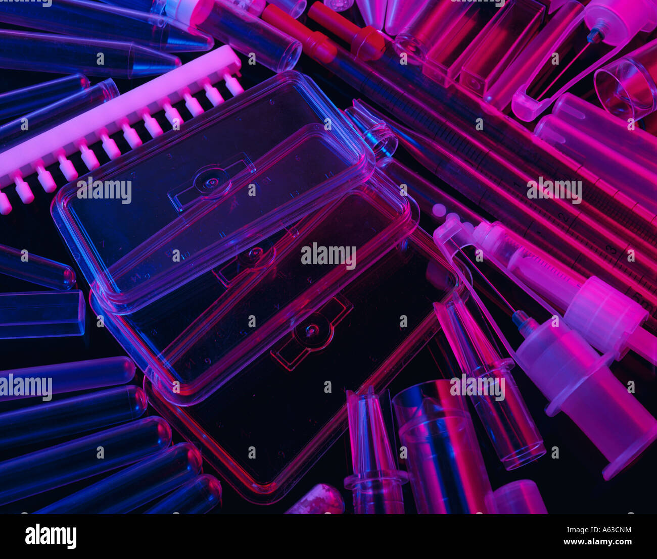 SELECTION OF STERILE PLASTIC LABORATORY CONTAINERS Stock Photo - Alamy