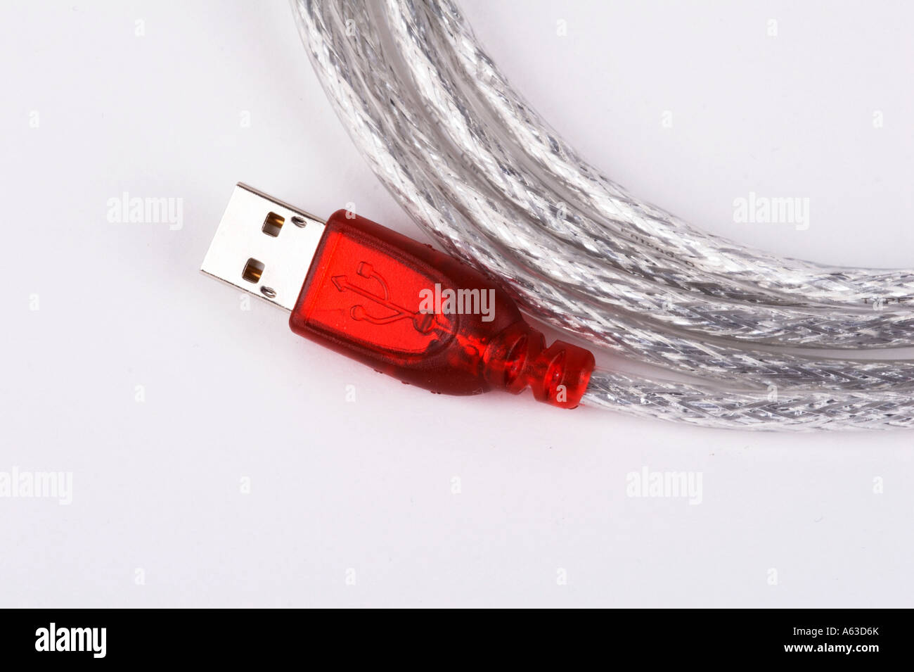 USB cable red Stock Photo - Alamy