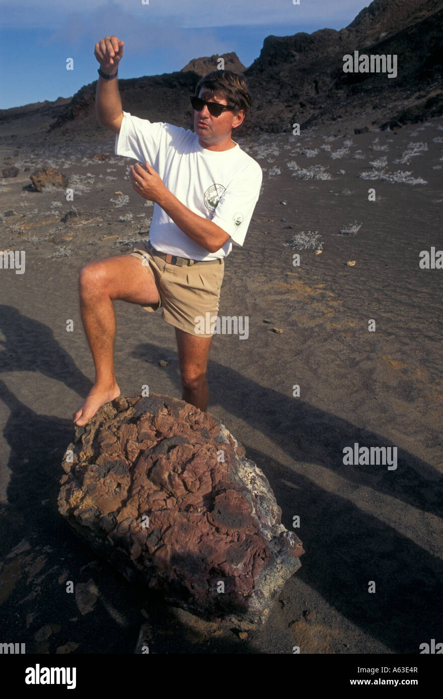 tour guide, pyroclastic plug, volcanic cone, Bartolome Island ...