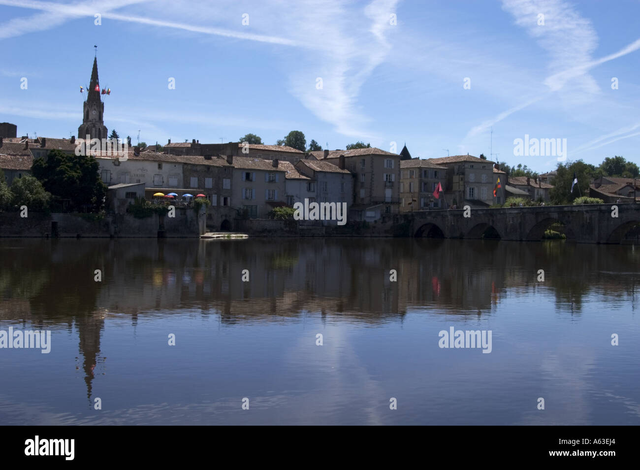 View across the river Vienne in Confolens, France Stock Photo - Alamy