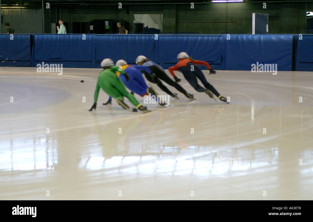 Short track speed skating Stock Photo - Alamy