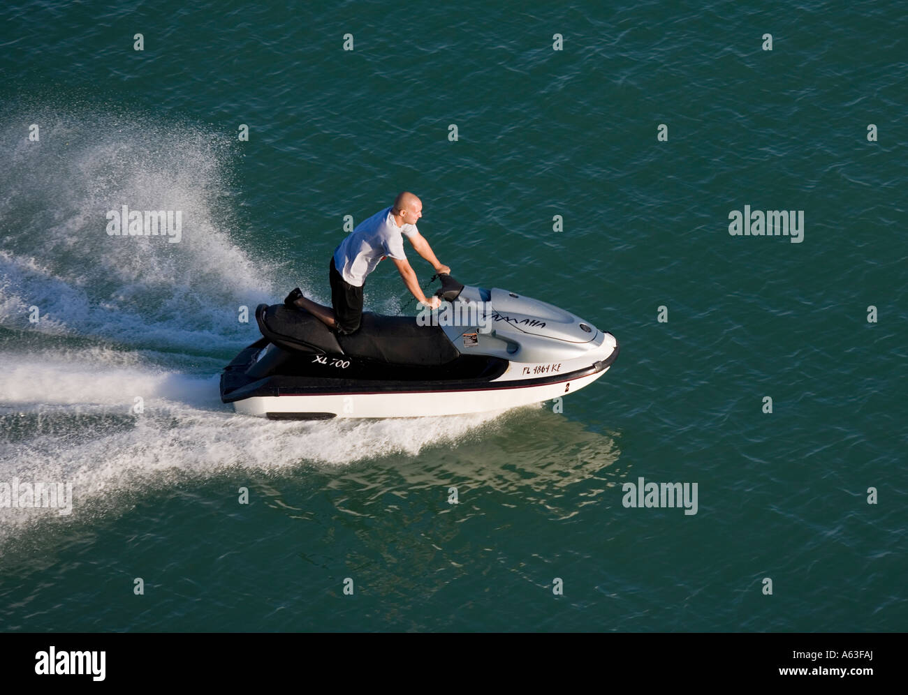 Waverunner travelling on a lake Stock Photo - Alamy