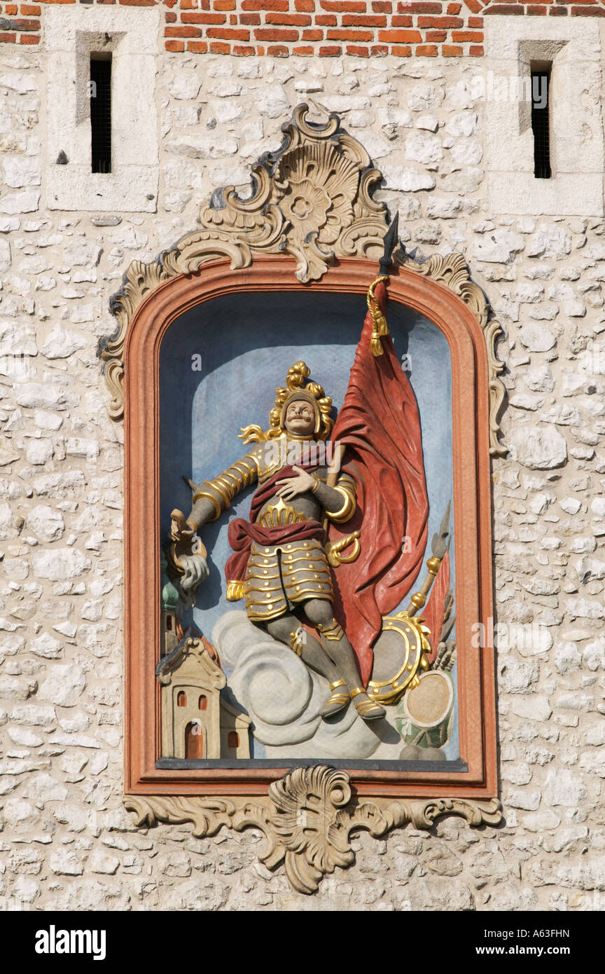 Statue of St Florian on the Florianska Gate, Brama Florianska, Krakow ...