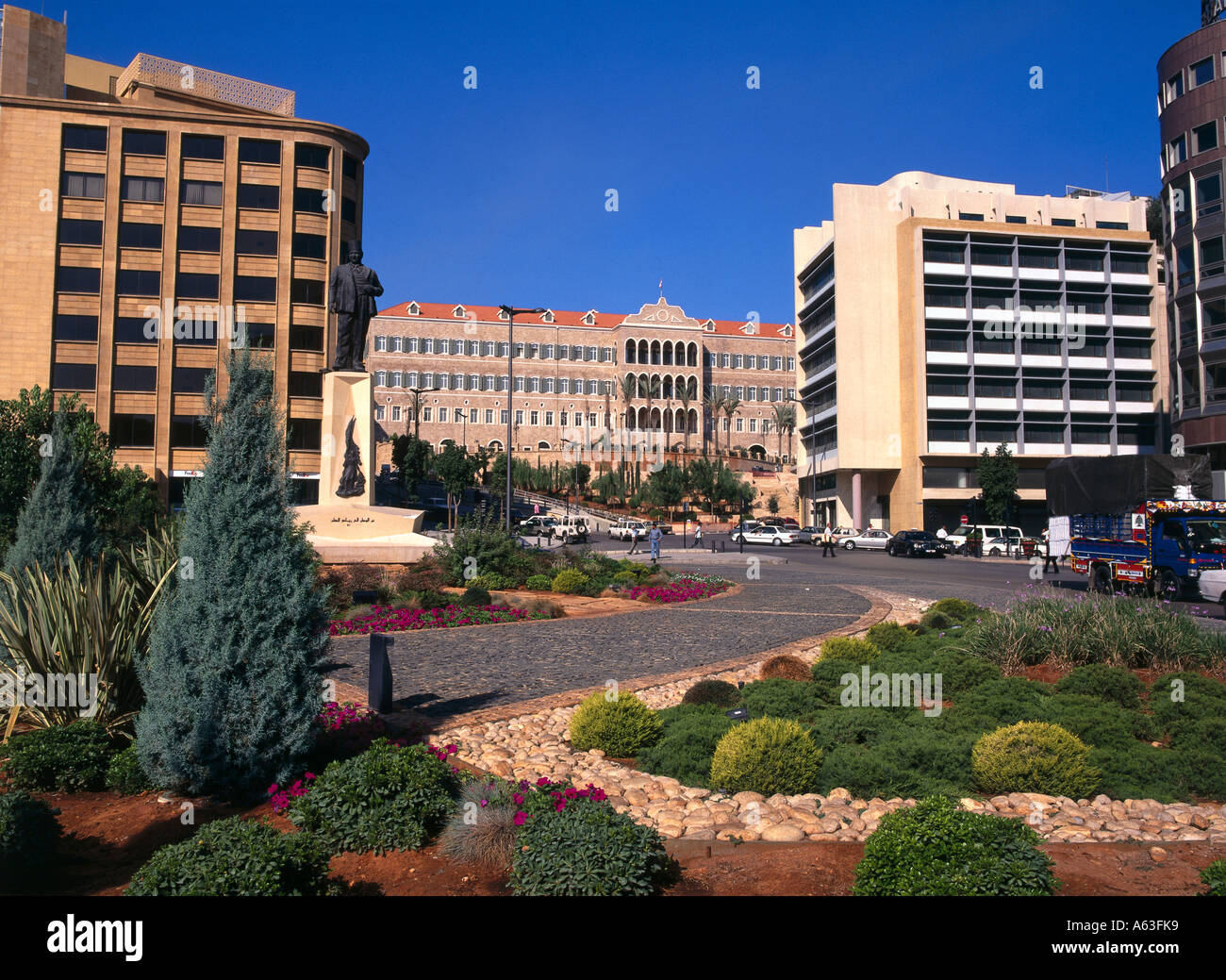 Parliament building in city, Grand Serail, Beirut, Lebanon Stock Photo ...