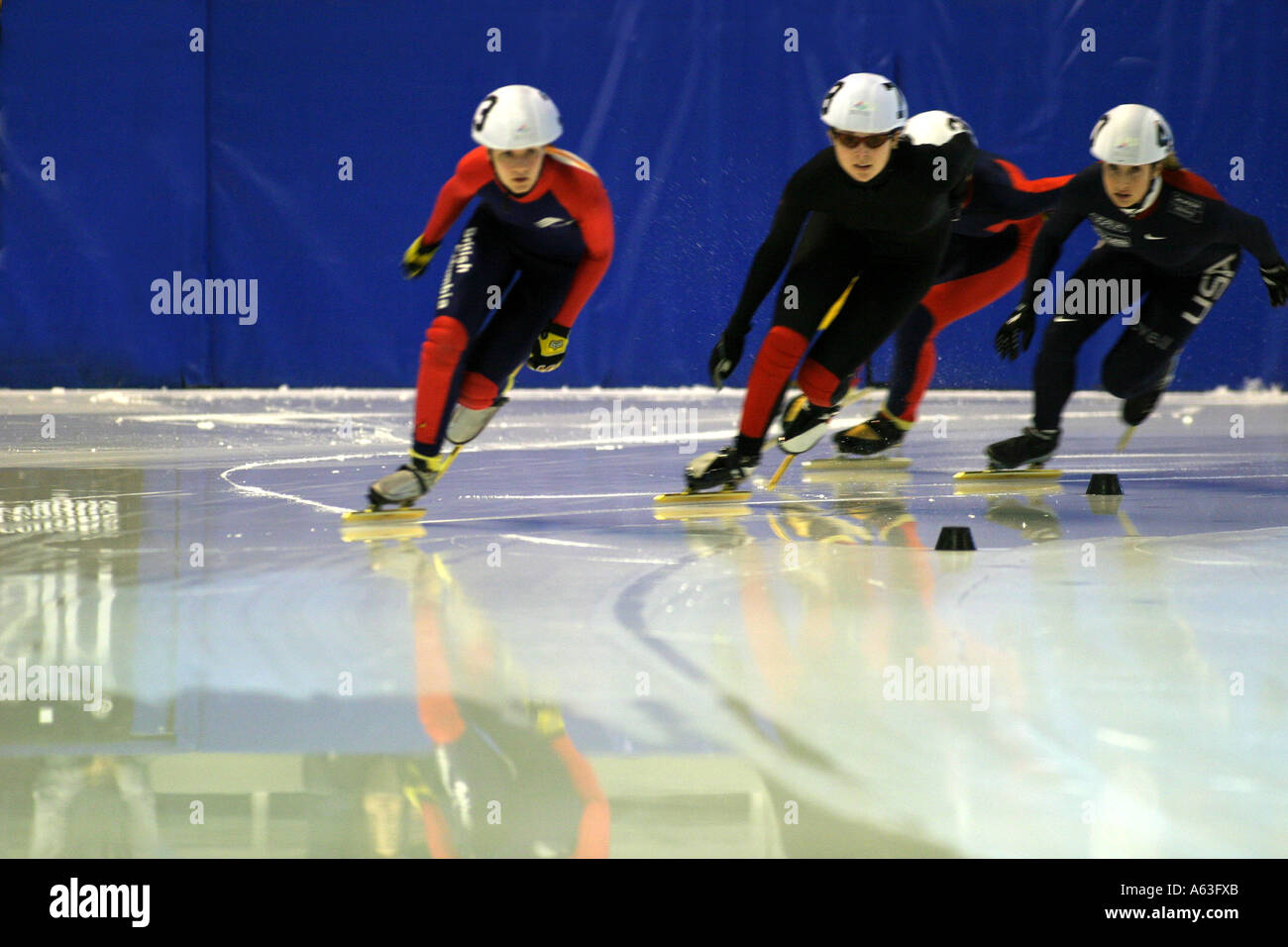 Short track speed skating Stock Photo - Alamy