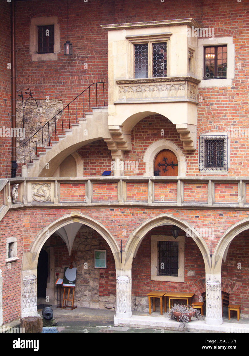 The Collegium Maius courtyard, Krakow University, Krakow, Poland Stock ...