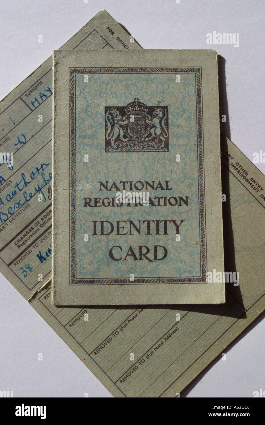 British National Registration Identity Card issued during World War 2 ...