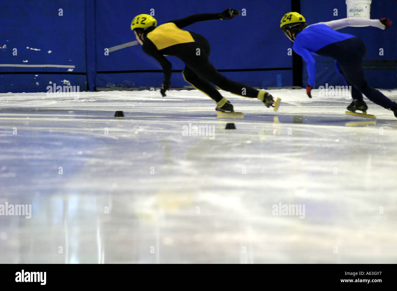 Short track speed skating Stock Photo - Alamy
