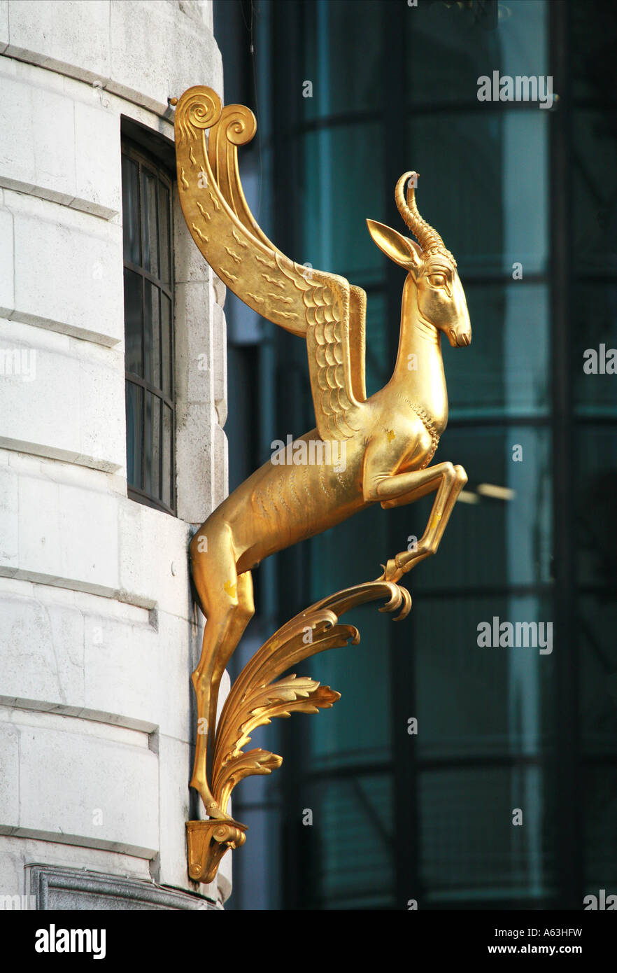 Winged golden springbok on the South African embassy in Trafalgar ...