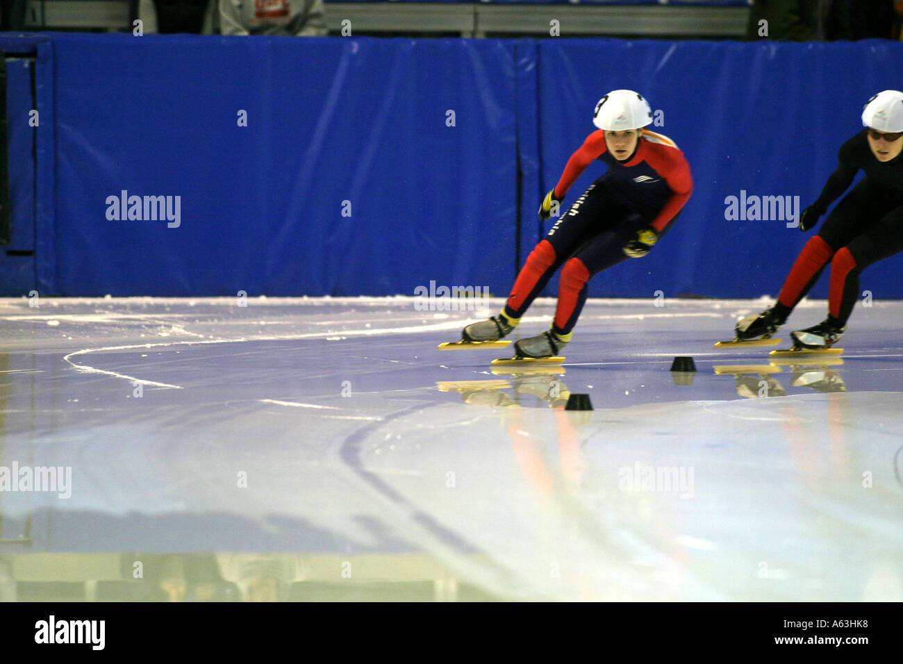Short track speed skating Stock Photo - Alamy