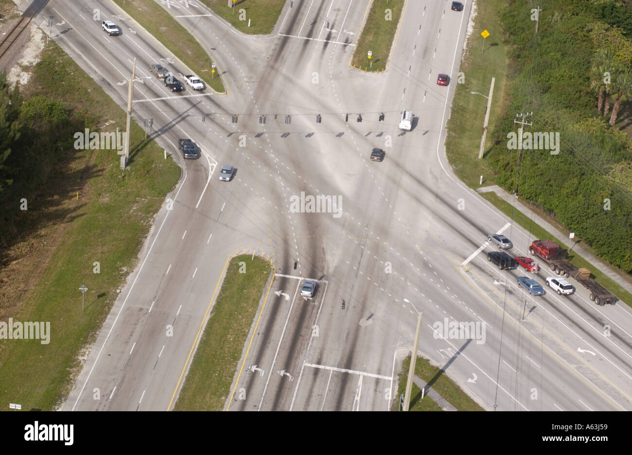 aerial view of intersection Stock Photo - Alamy