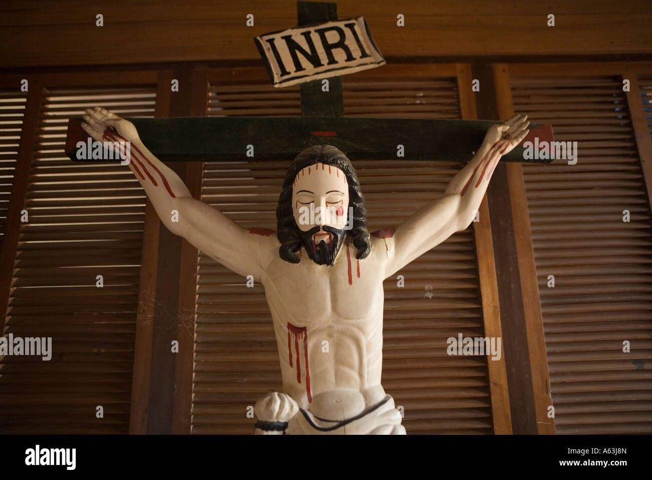 Christ on cross bleeding Granada Nicaragua Stock Photo - Alamy