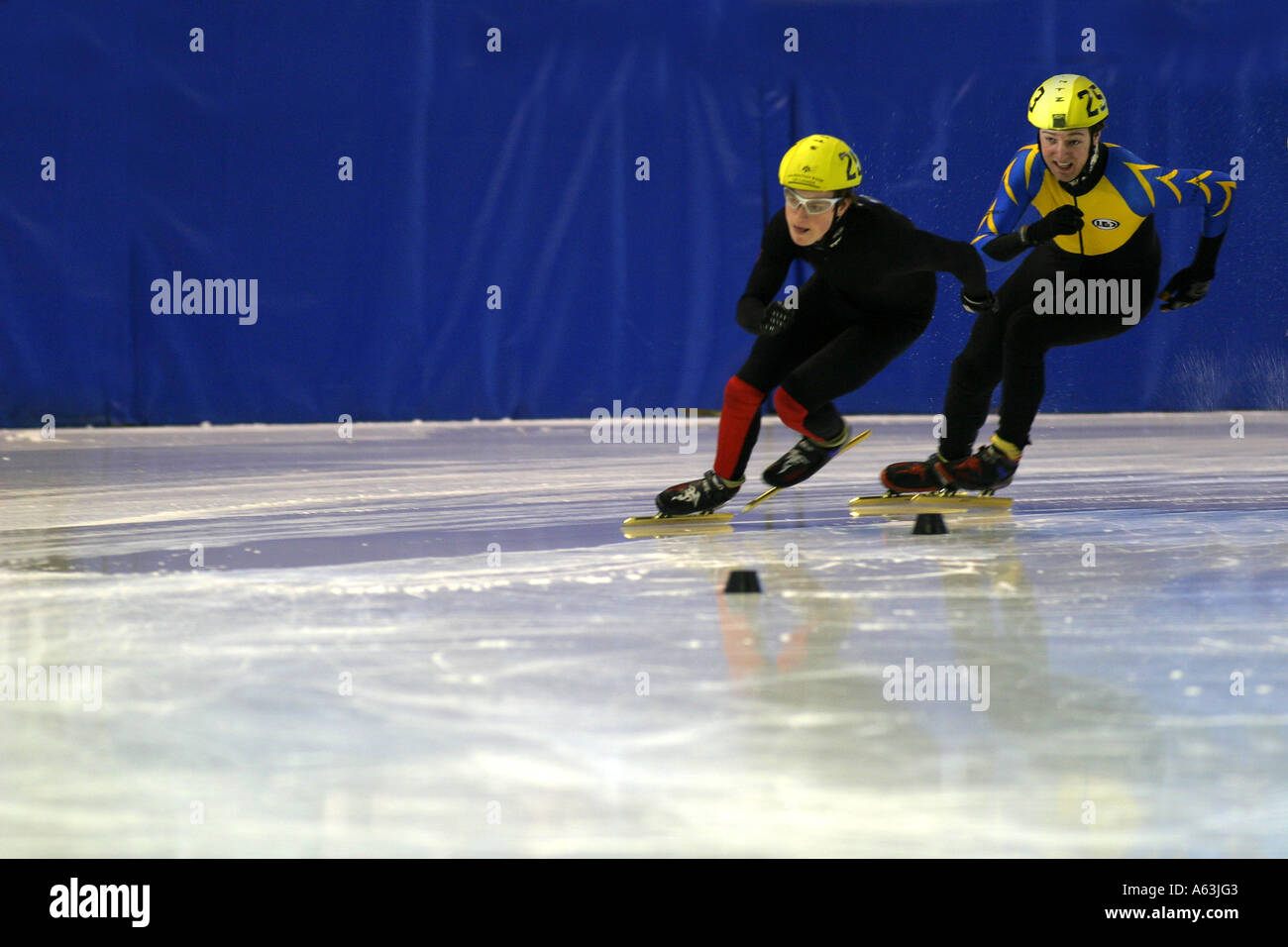 Short track speed skating Stock Photo - Alamy
