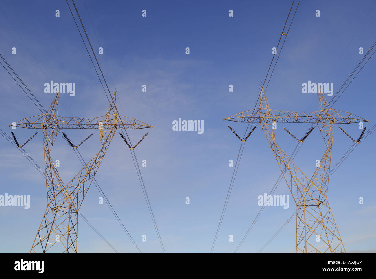 Electrical towers and wires Stock Photo - Alamy