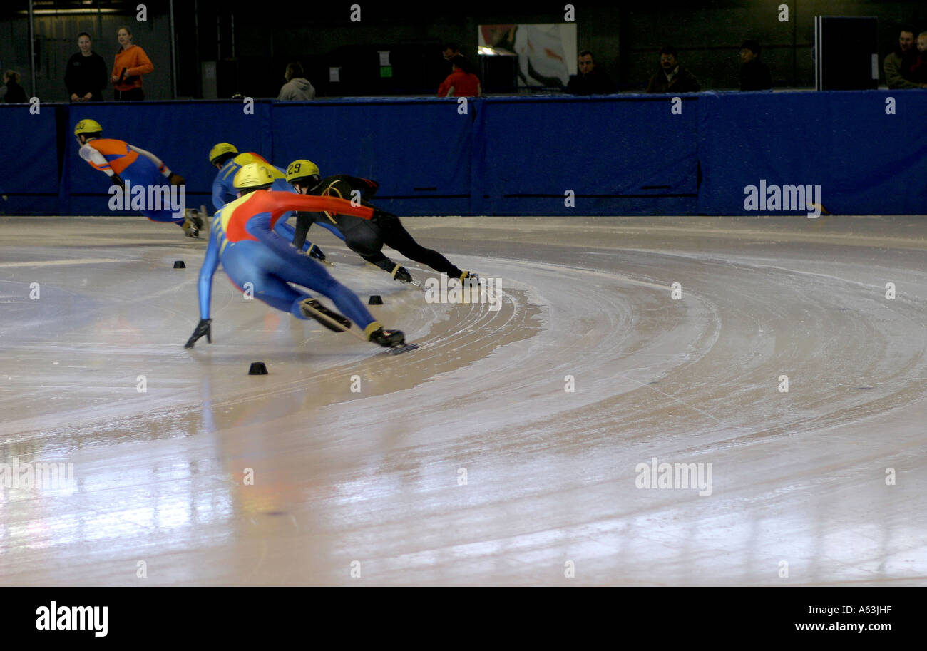 Short track speed skating Stock Photo - Alamy