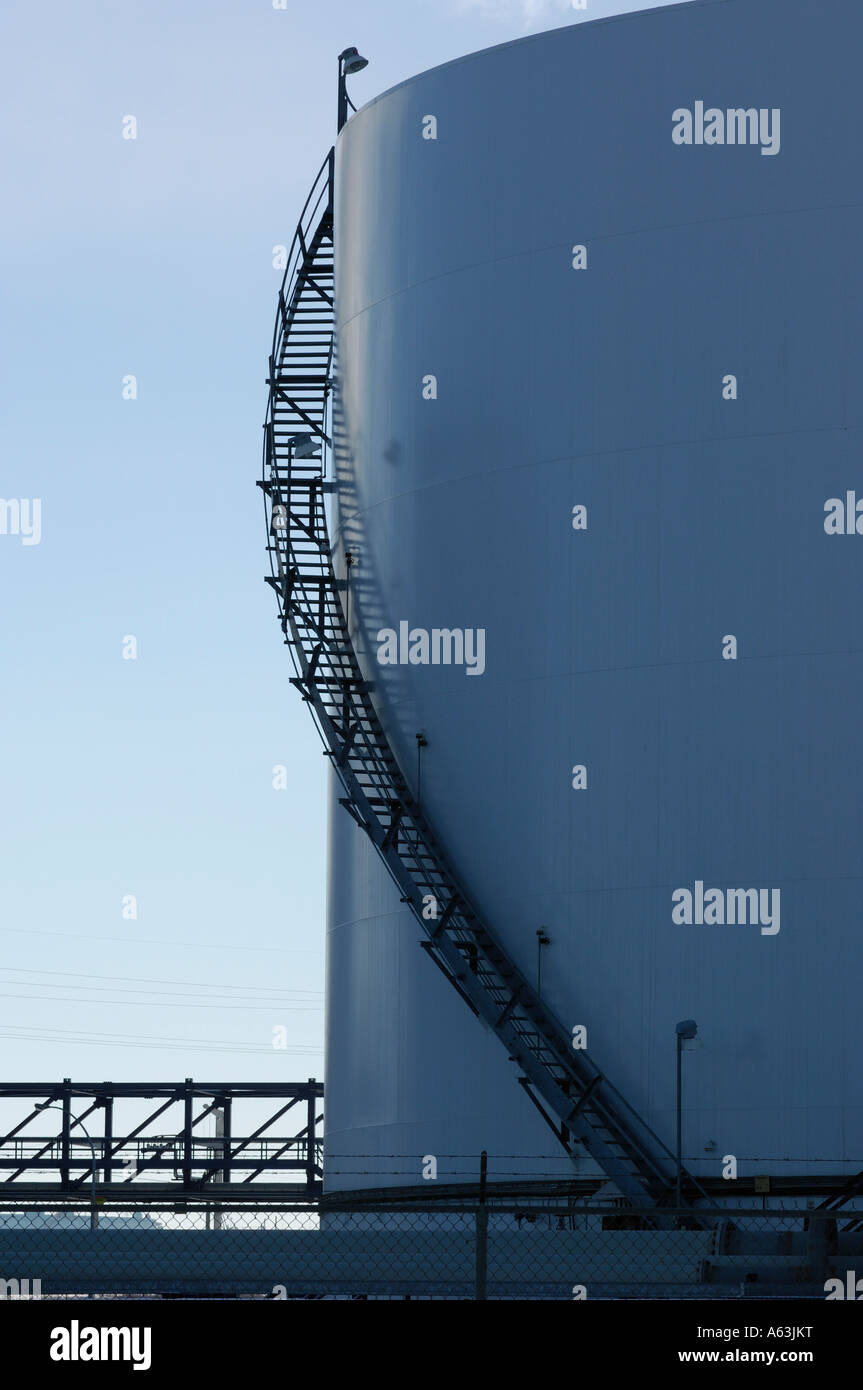 Storage container at an oil refinery Stock Photo - Alamy