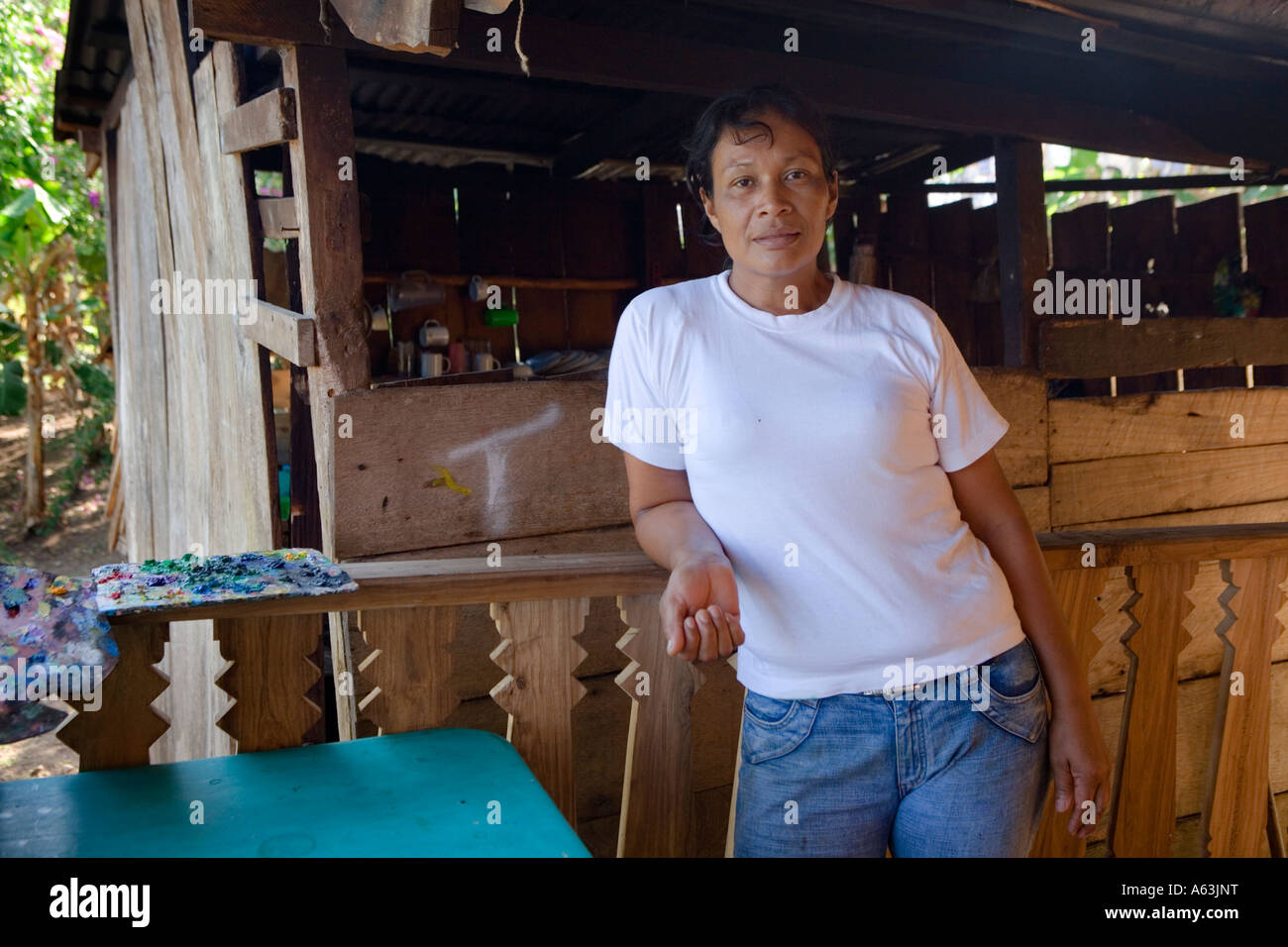 Primitivist painter Isla La Venada Solentiname Islands Nicaragua Stock ...