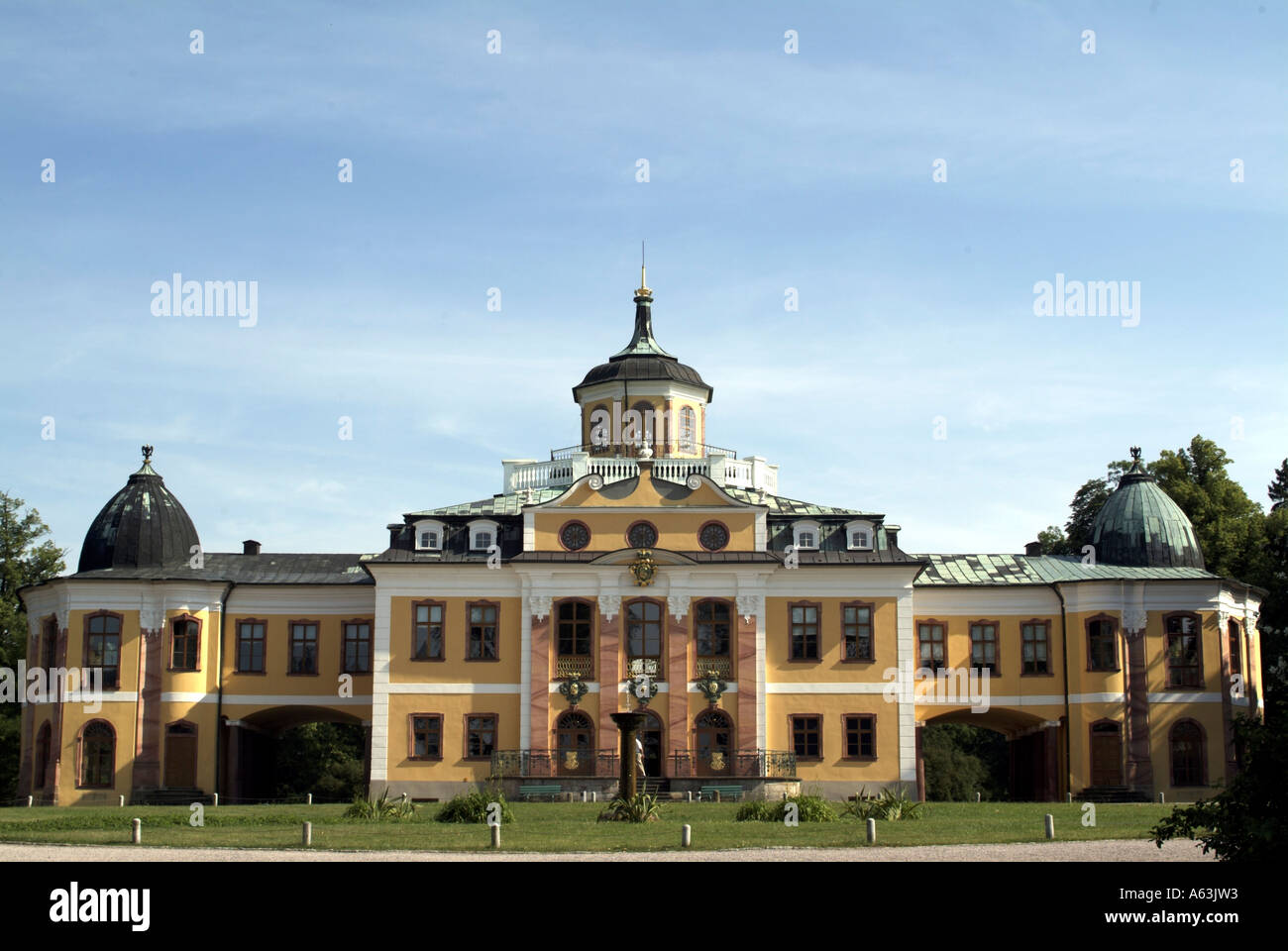 Facade of castle, Belvedere Castle, Weimar, Thuringia, Germany Stock ...