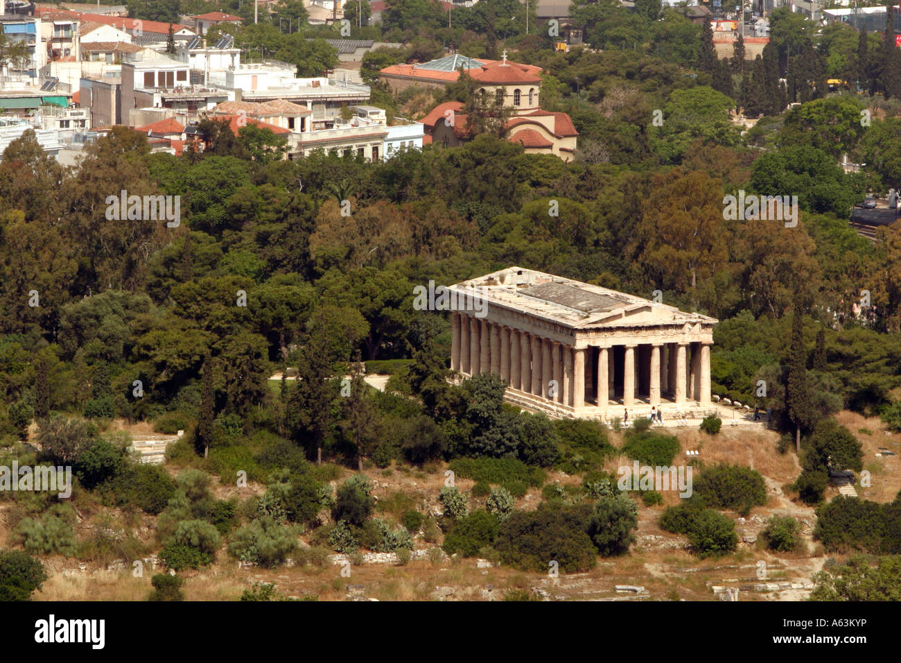 The Ancient Agora with the Temple of Hephaistos Athens Greece Stock ...