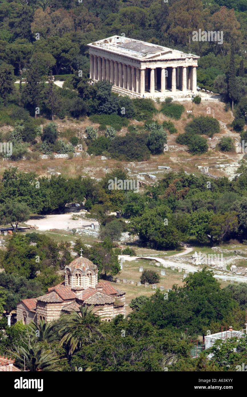The Ancient Agora with the Temple of Hephaistos Athens Greece Stock ...
