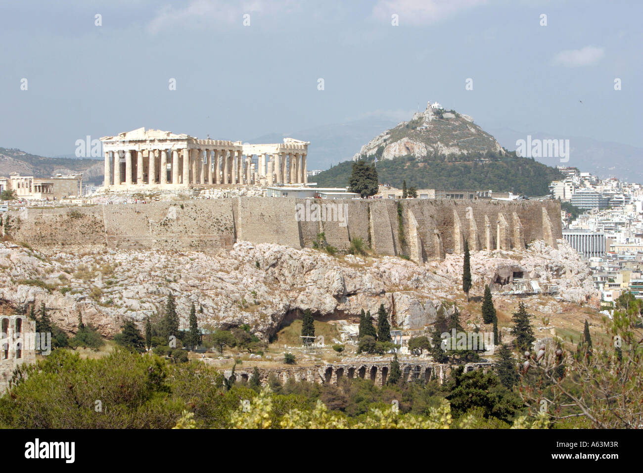 View of the Acropilis and the Parthenon with the Stoa of Eumenes from ...