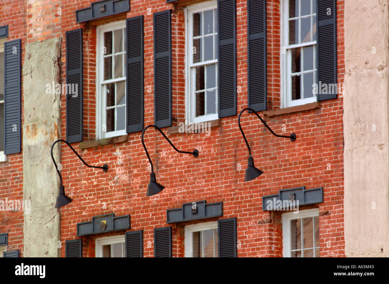 Savannah Georgia historic district windows brick buildings Stock Photo ...