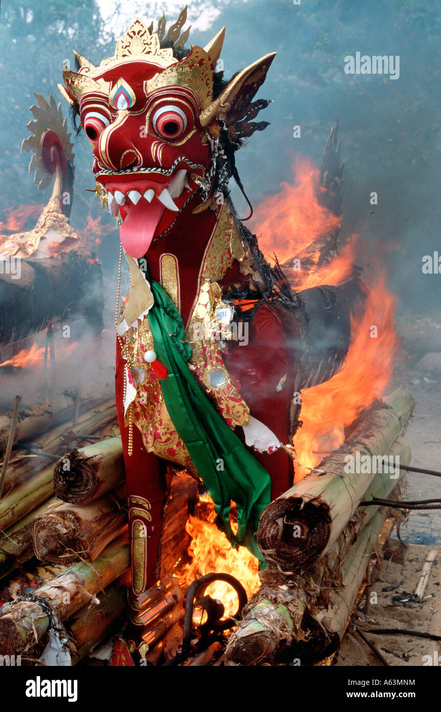 Bali, Indonesia - ritual cremation of high ranking hindus at Sanur ...