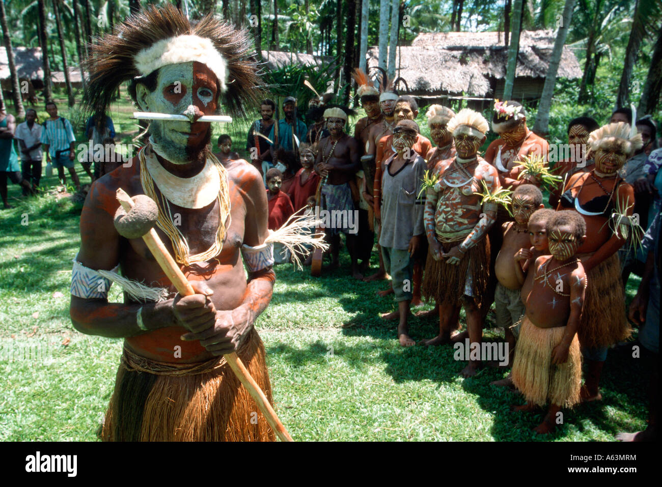 Papua New Guinea - Chief of the Gabusi tribe with spear and traditional ...