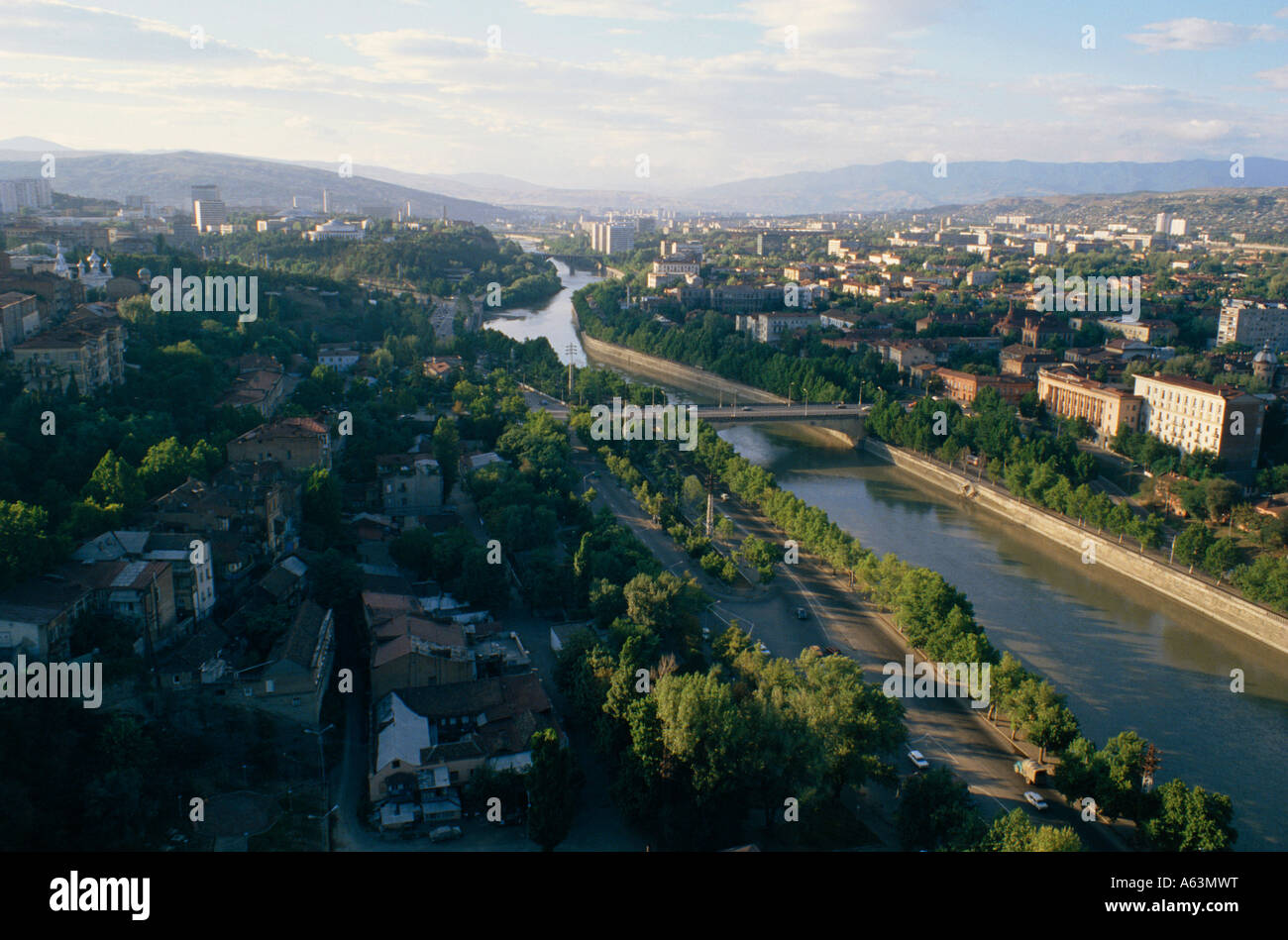 mtkvari river at city of tblisi georgia Stock Photo - Alamy
