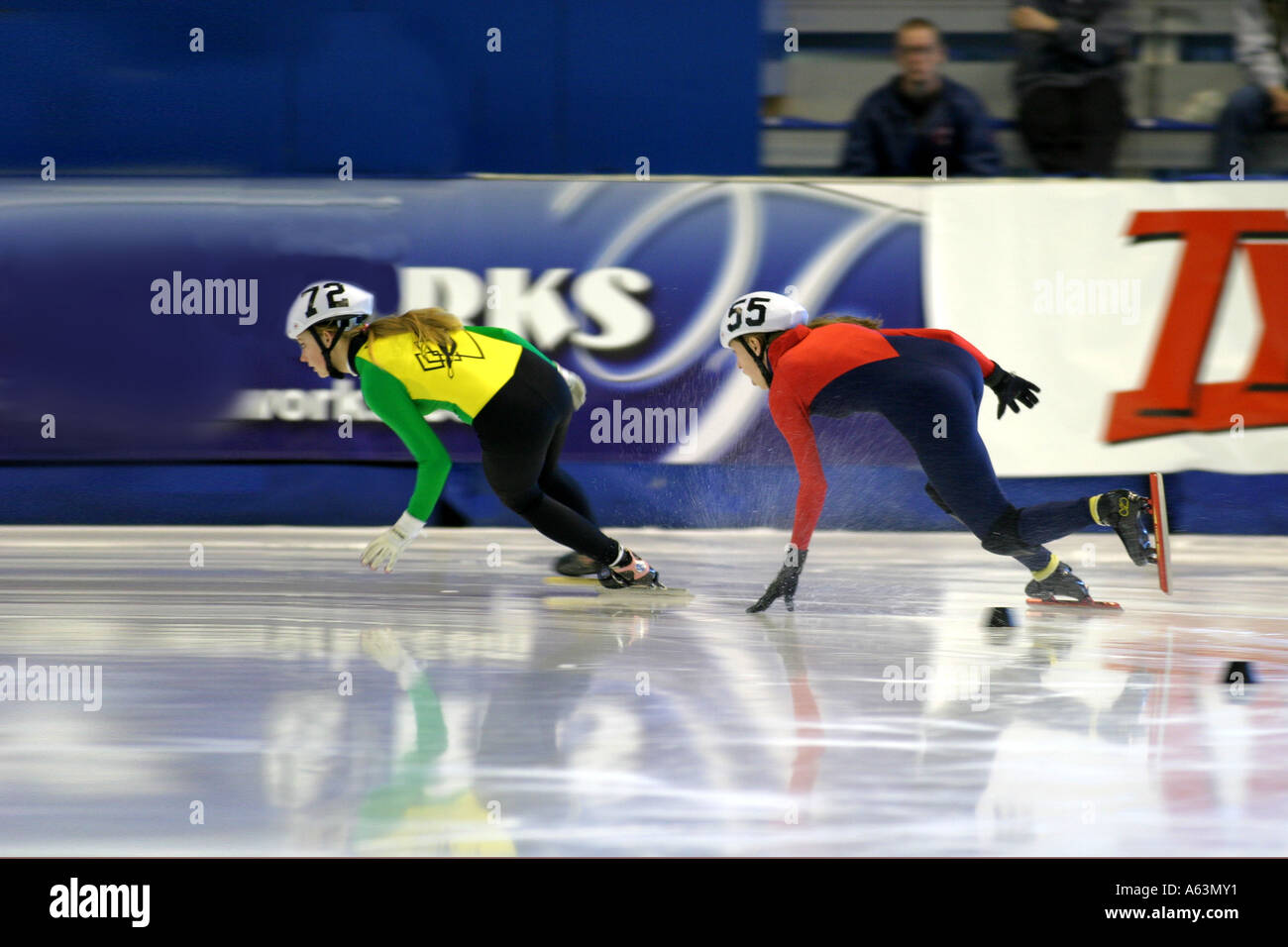 Short track speed skating Stock Photo - Alamy