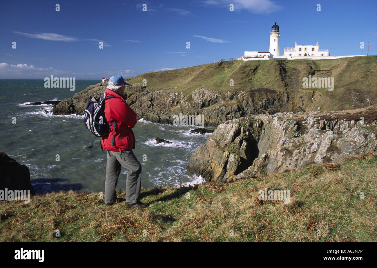 Southern Upland Way looking up to Killantringan Lighthouse Rhins of ...