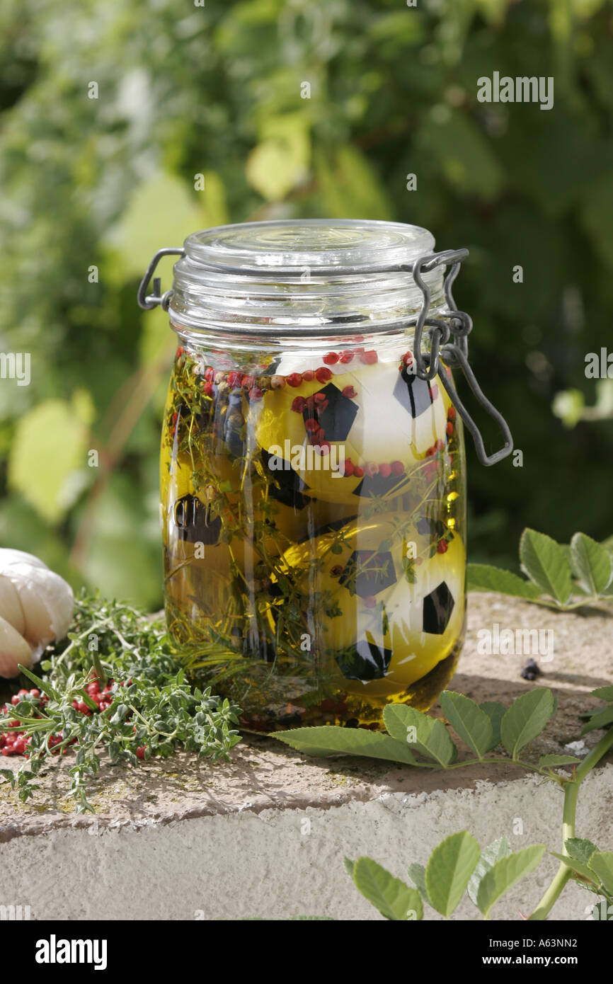 Close-up of soccer balls in airtight jar Stock Photo - Alamy