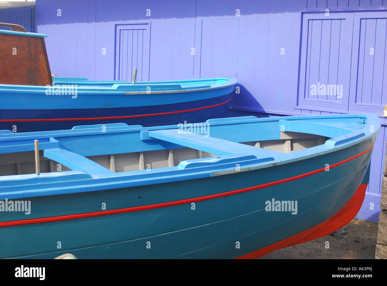 Colourful boats at Marina di Puolo Italy Stock Photo - Alamy