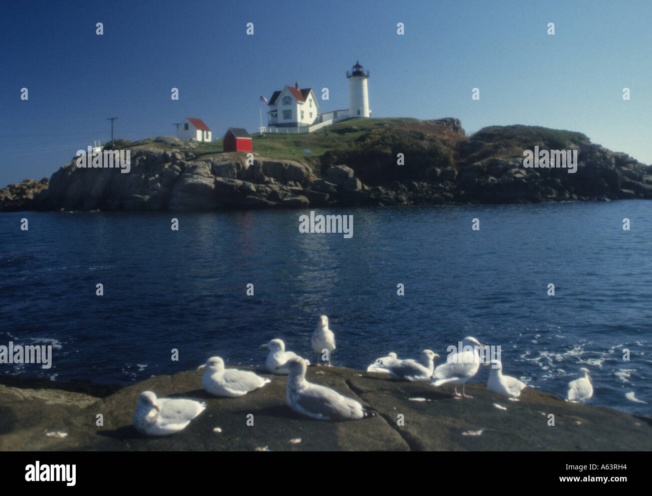 New England Lighthouse Stock Photo - Alamy