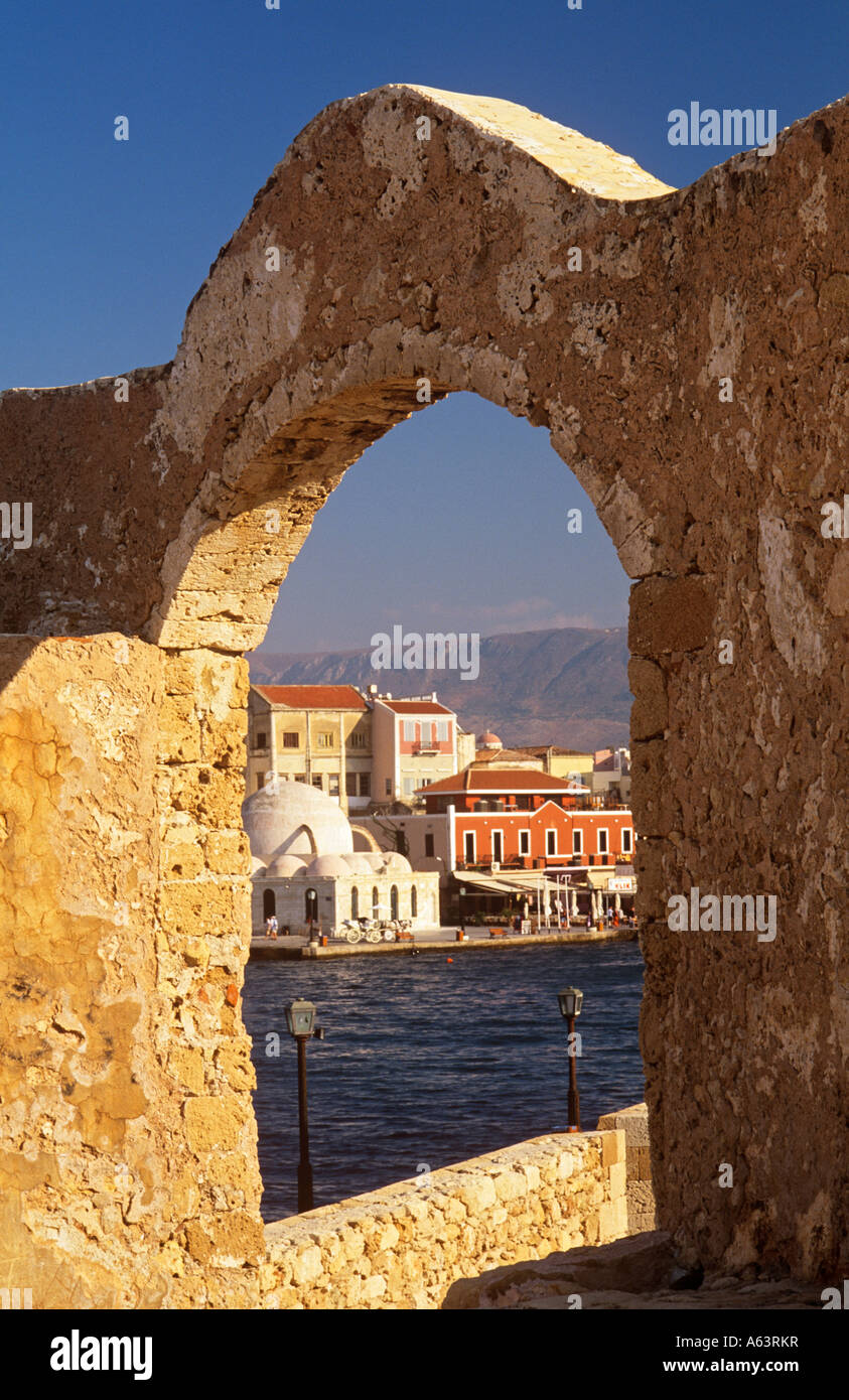 Venetian Harbour Hania Crete Greece Stock Photo - Alamy
