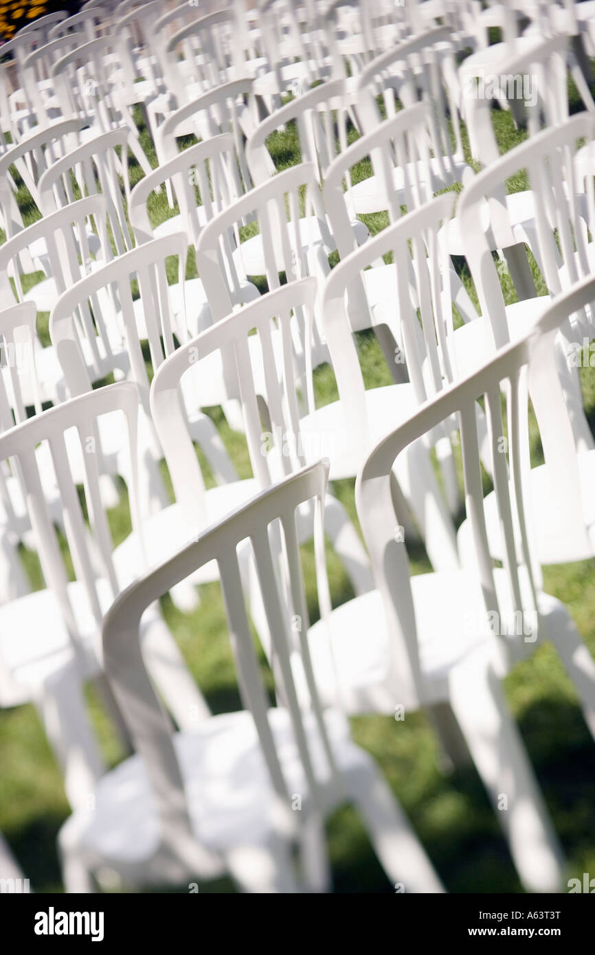 Plastic wedding chairs hi-res stock photography and images - Alamy