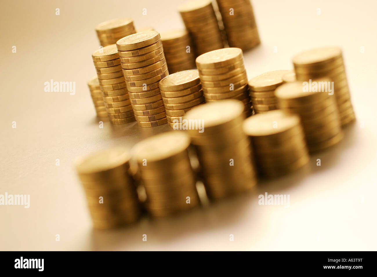 Stacks of Coins Stock Photo - Alamy