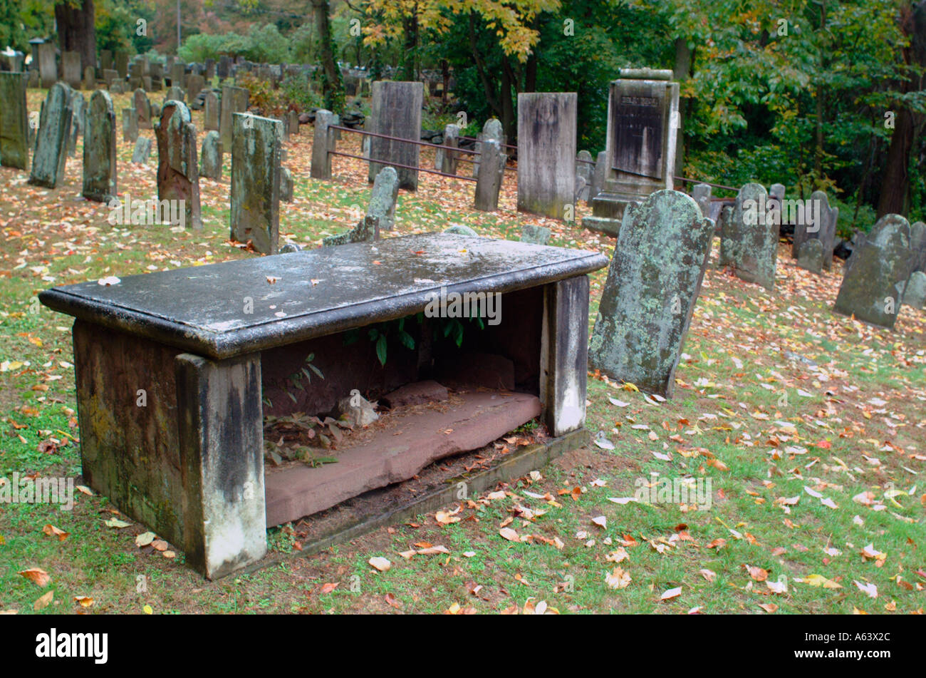 Revolutionary war cemetery Norwichtown Connecticut graveyard old stones ...