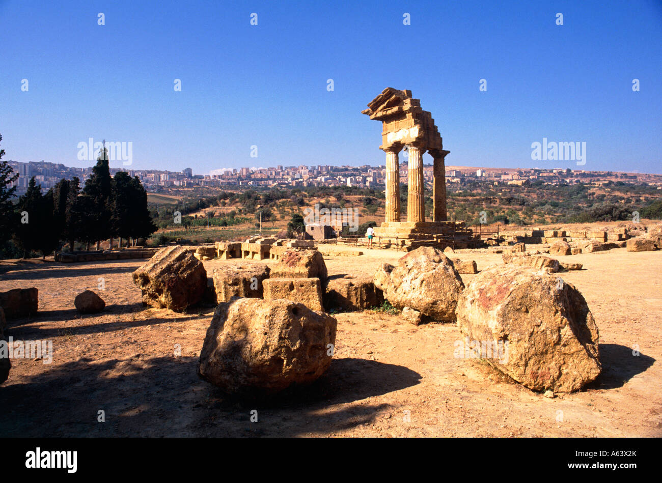 temple of the dioscuri valley of the temples area of agrigento island ...