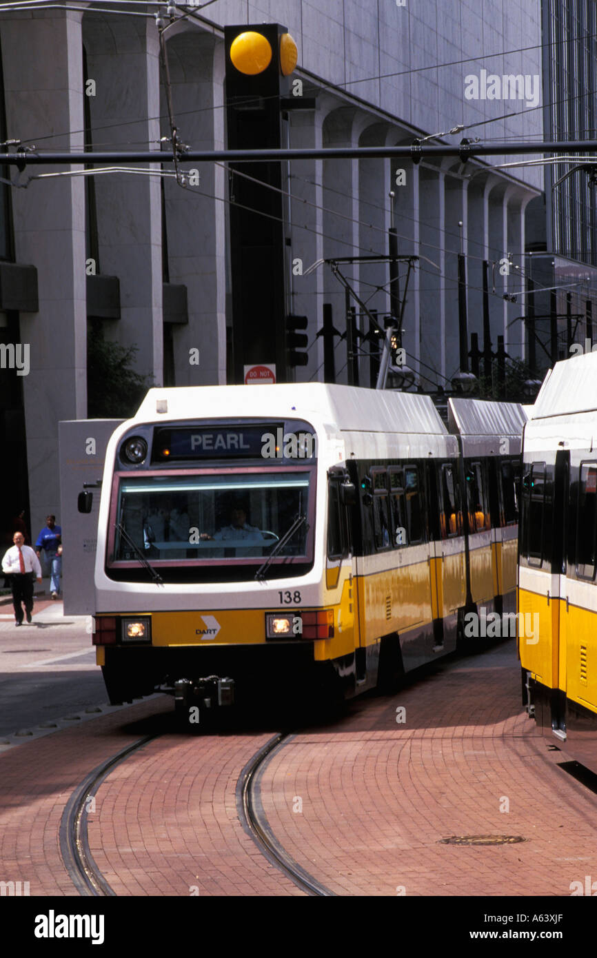 Dart Rapid Transit Light Rail Train In Downtown Dallas Texas Stock ...