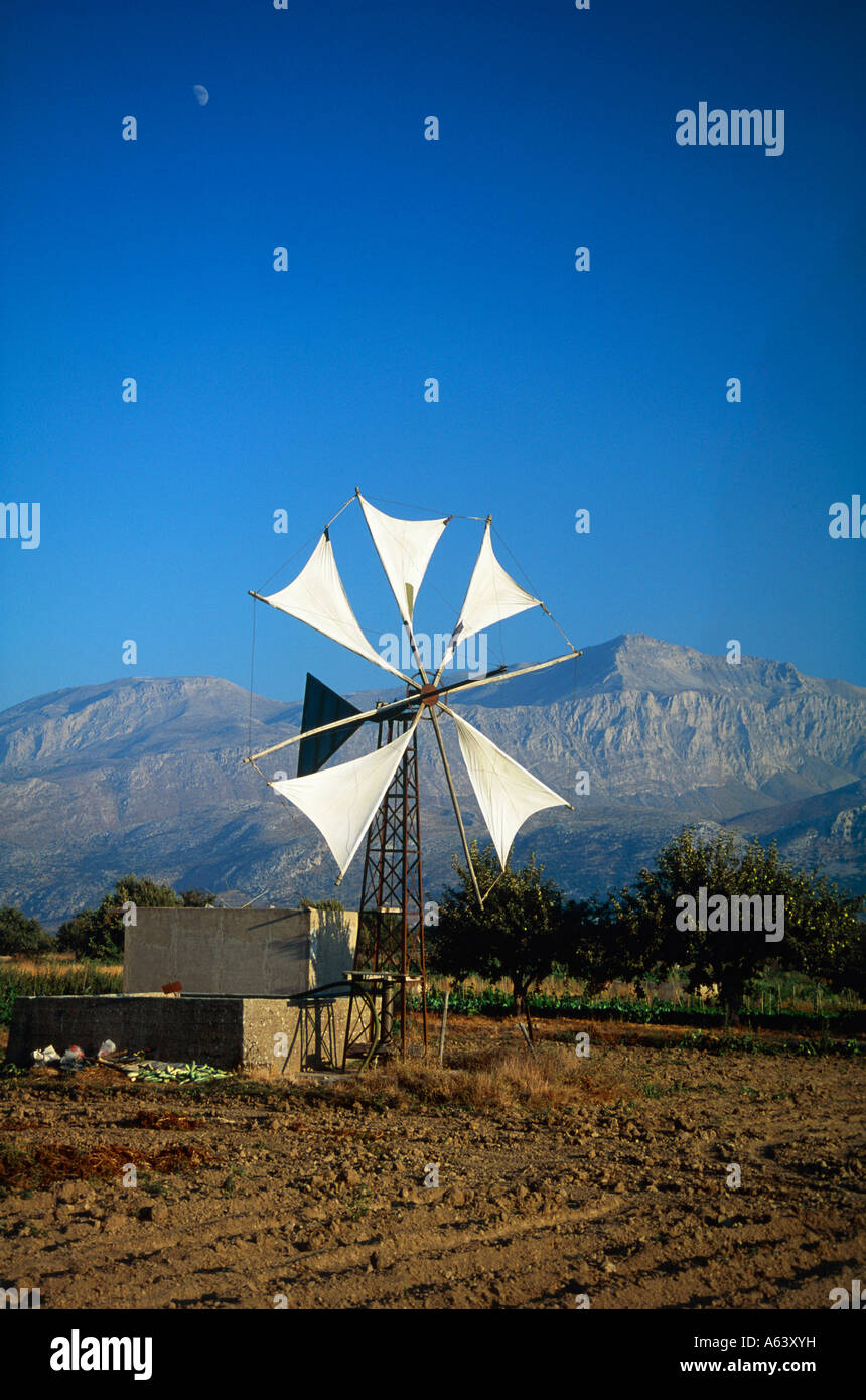 traditional windmill on lassithi plateau island of crete greece Stock ...