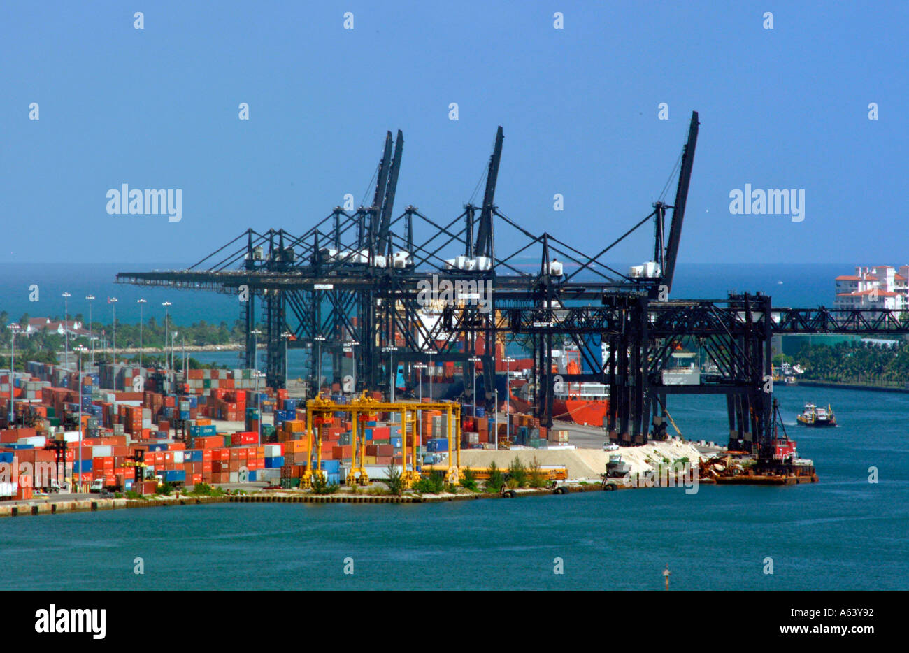 port cranes Miami Florida Miami Dade port of Intracoastal Waterway ...