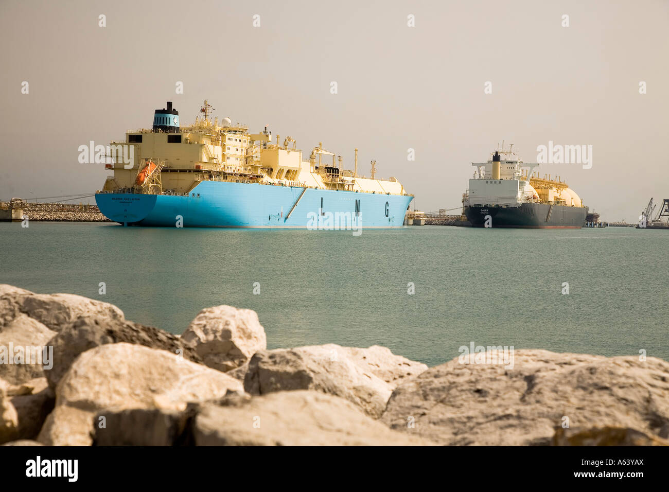 Tanker in oil terminal Doha Qatar Stock Photo - Alamy