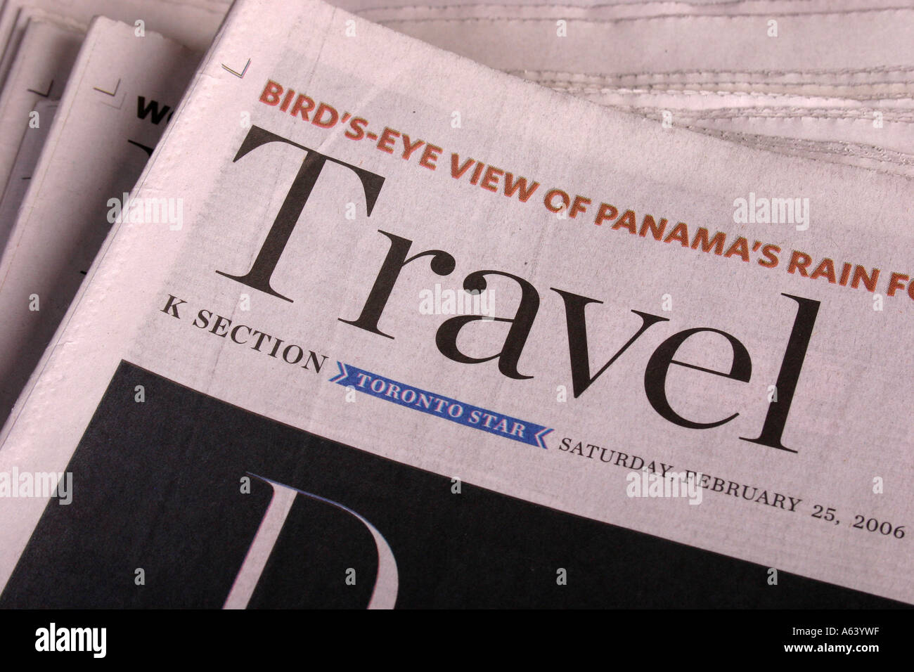 Travel newspaper for dreamer Stock Photo - Alamy