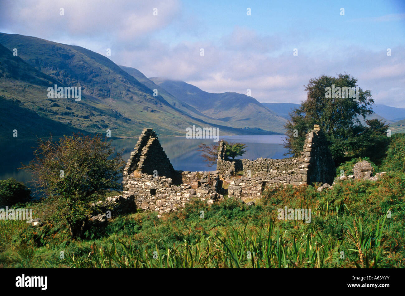 ruin site of abandoned dwelling region of connemara county of galway ...