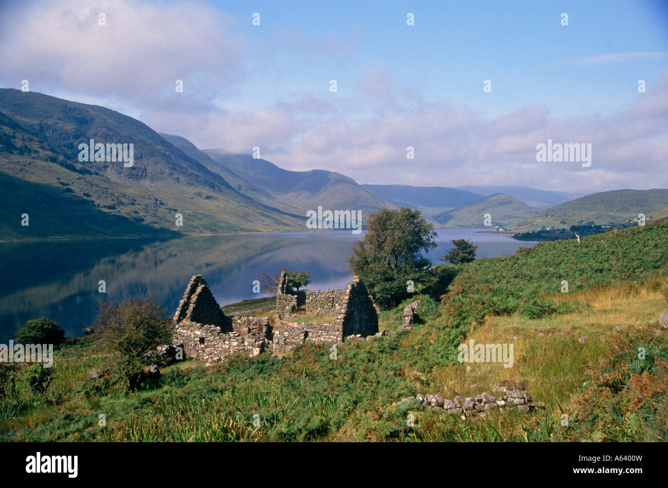 ruin site of abandoned dwelling region of connemara county of galway ...