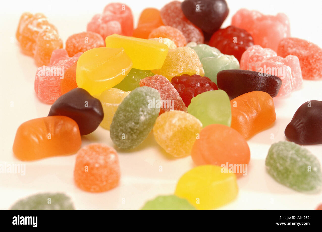 Close up of Assorted jelly Selection of Sweets fruit pastilles Stock ...